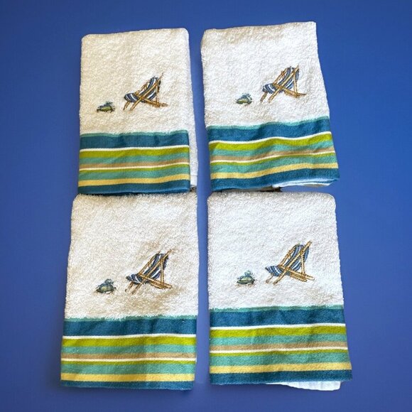 Croscill | Bath | 4 Vintage Croscill Hand Fingertip Embroidered Towels ...